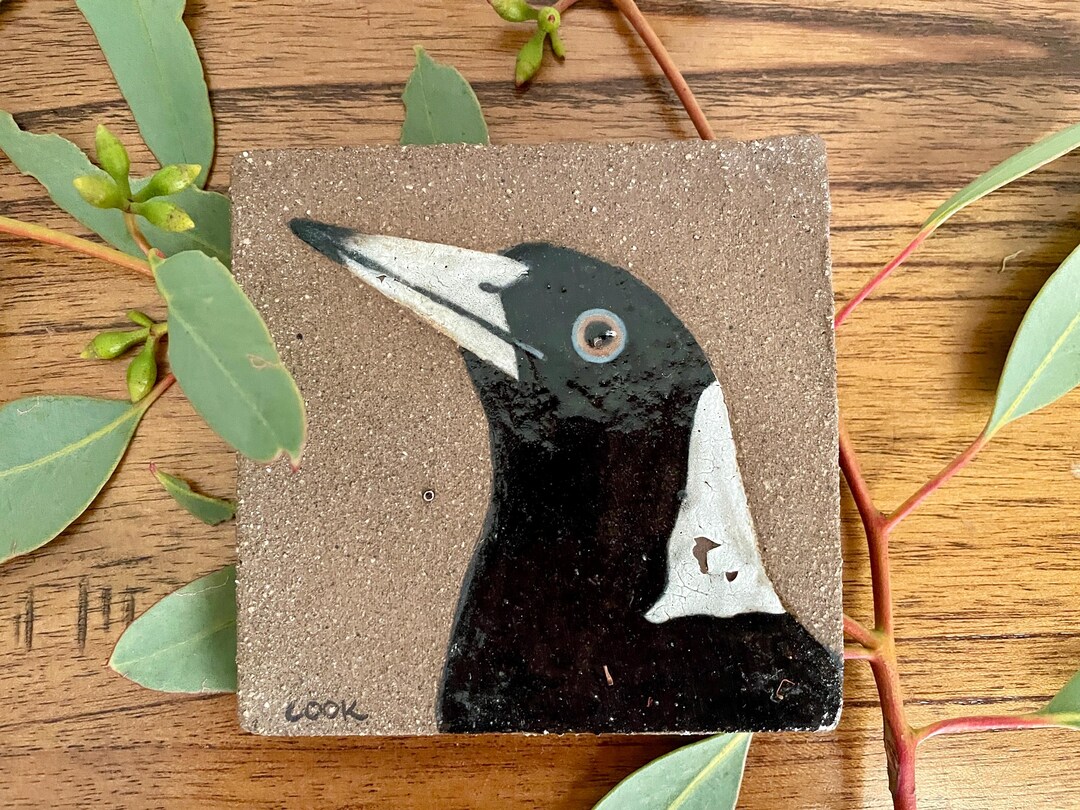 Handmade Australian Native Magpie Ceramic Tile - Etsy