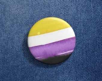 25 Pack LGBTQ Non-binary Pride Flag Pinback Buttons 1 Inch Round - Etsy