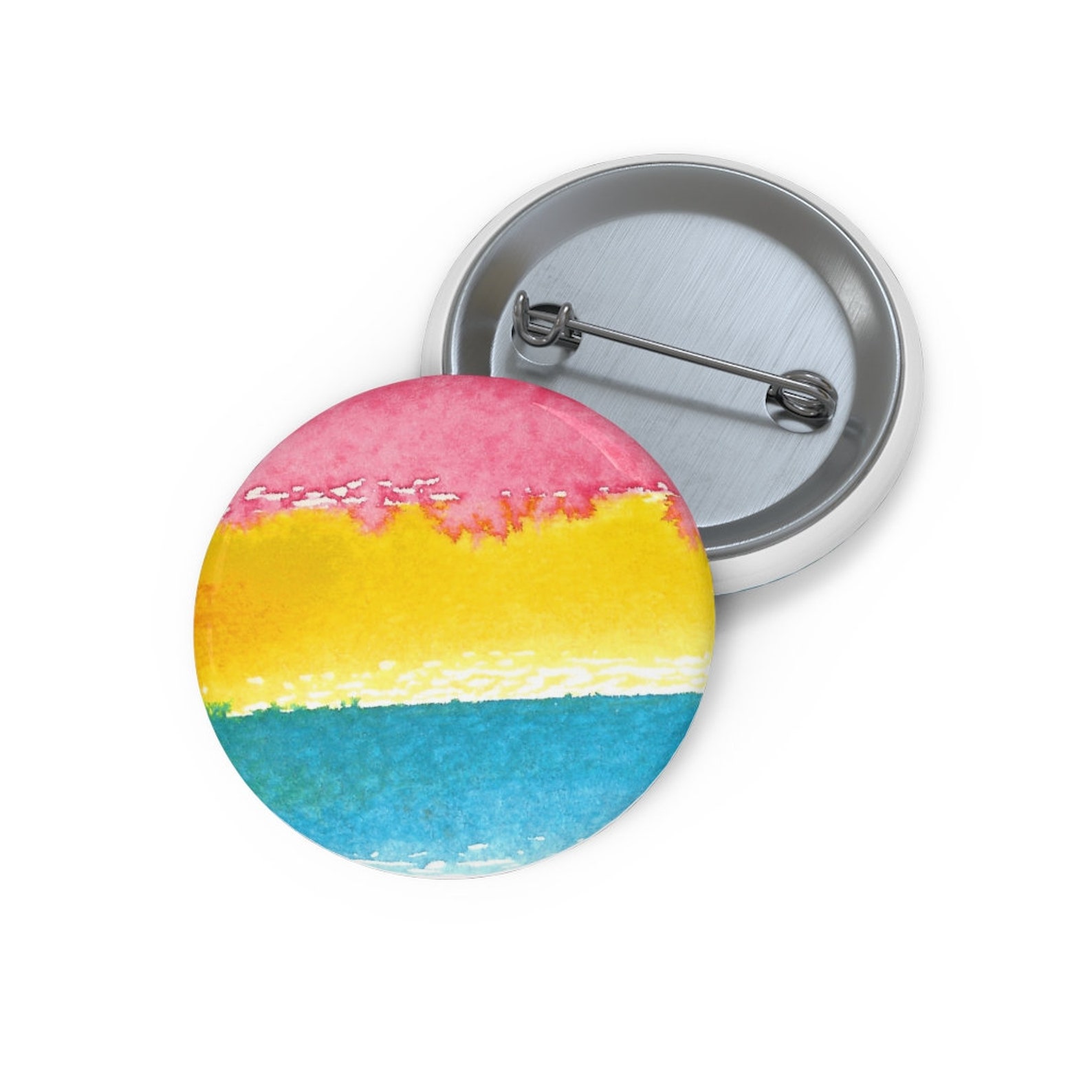 Pansexual Pride Flag Pan Pride Watercolor 1.25 In. Pinback Button Pan ...