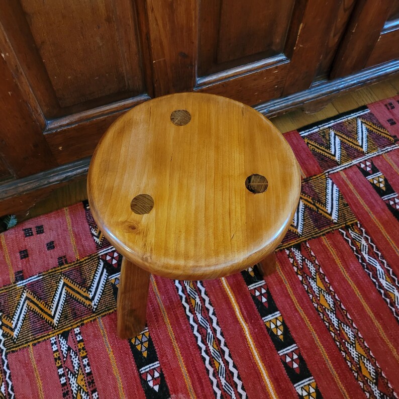 Rustic Three-legged Kid Stool With Black Locust Legs - Etsy