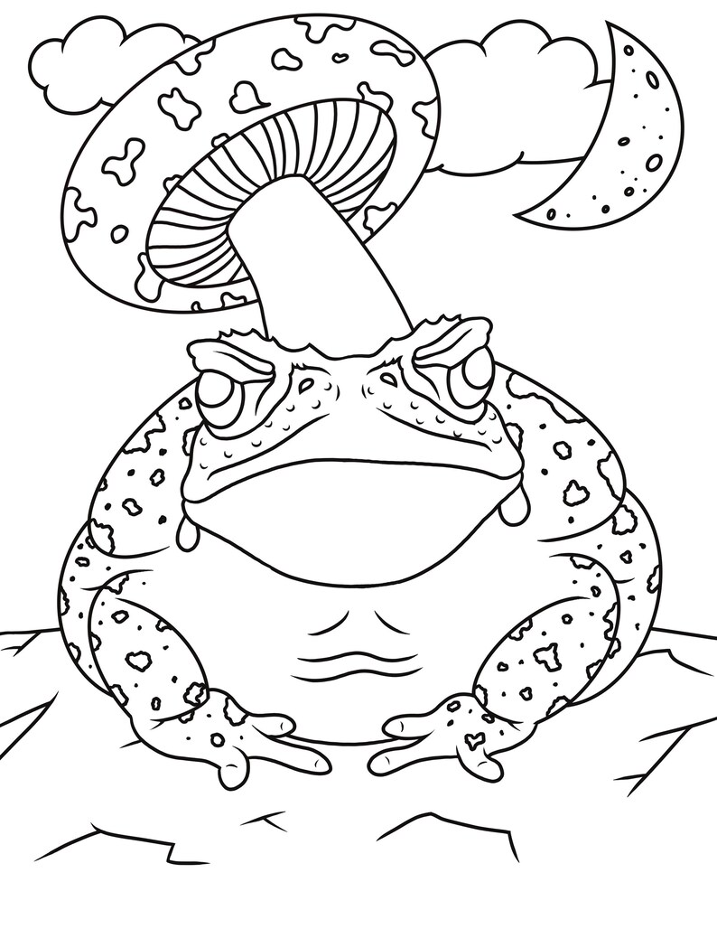 Night Shroom-toad Printable Coloring Page - Etsy