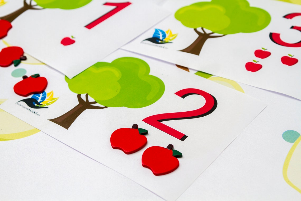 Apple Counting Flash Cards From One to Ten. - Etsy