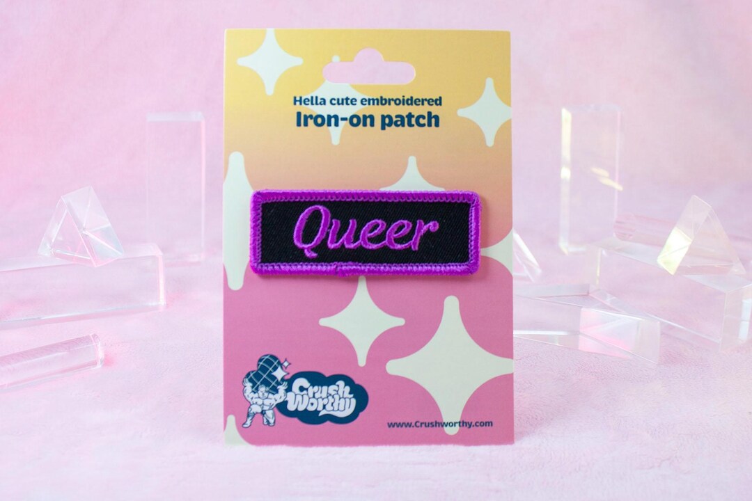 Queer Patch, LGBTQ+ Iron-on Embroidery, Cute Gay Trans Pride Gift - Etsy