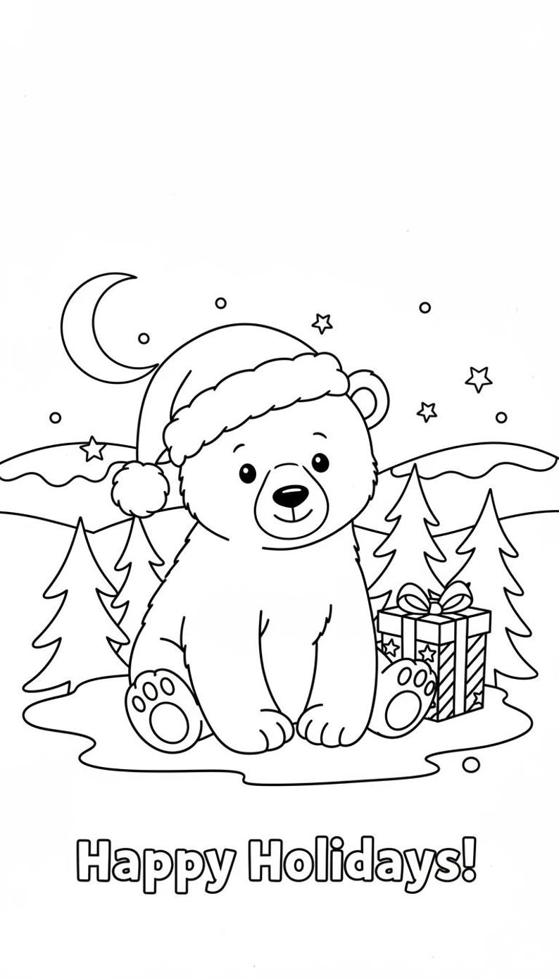 Christmas Coloring Pages for Kids | Instant Printable PDF Download - Etsy