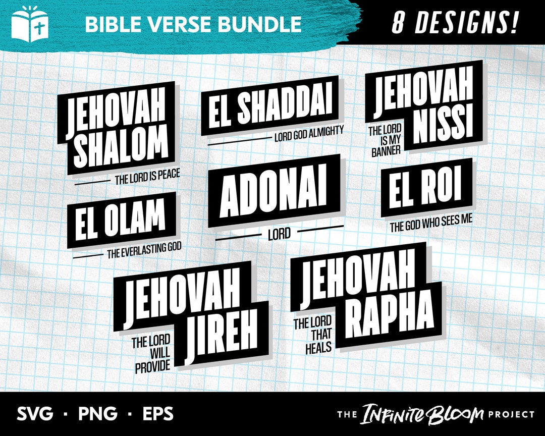 Bible Verse SVG Bundle: NAMES of GOD Pack / Scripture Svg / Faith Svg ...