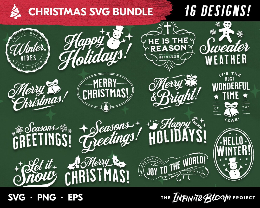 Christmas SVG Bundle / Cut Files for Cricut & Silhouette / Christmas ...