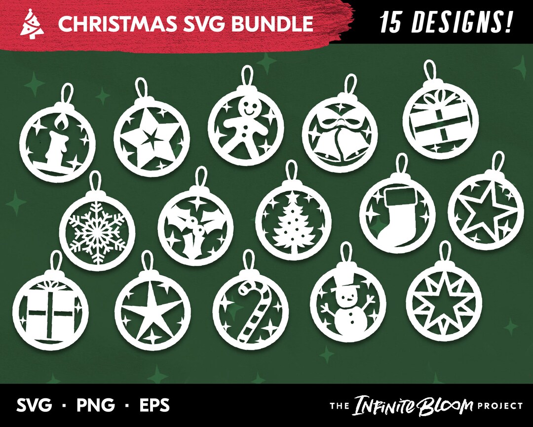 Christmas Ornaments Cut Files for Cricut & Silhouette / Christmas ...