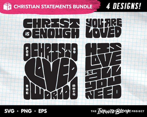 Block Lettering Scripture SVG Bundle Christian Faith Bible | Etsy