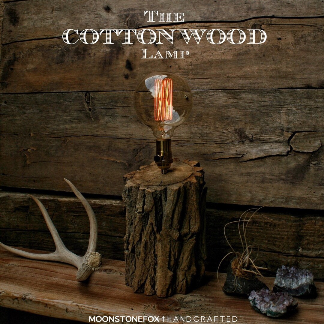 The Cottonwood Lamp Cross Section Wood Lamp Tree Branch - Etsy