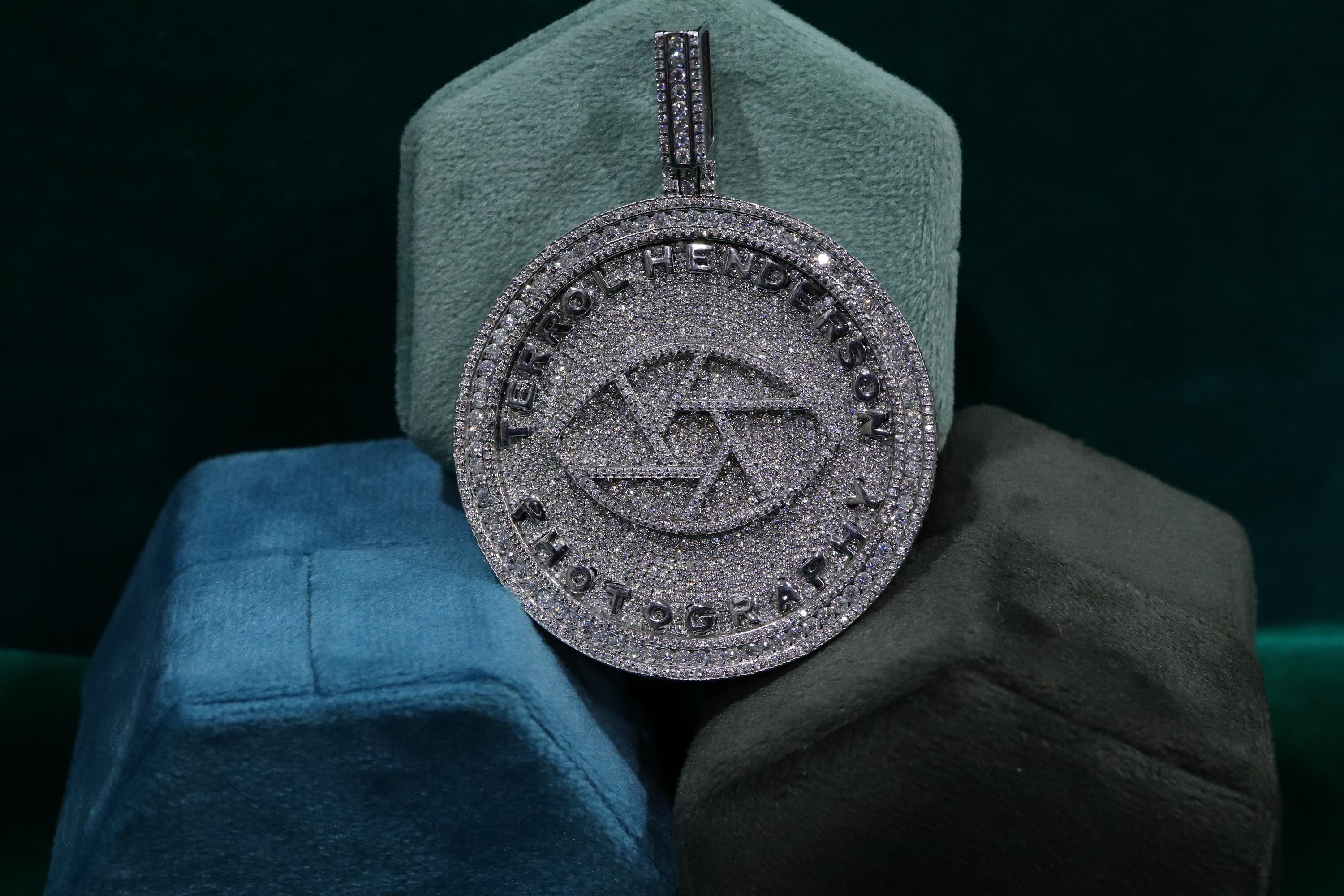 Iced Out Moissanite Medallion Pendant, Gold Plated 925 Silver, Hip Hop ...