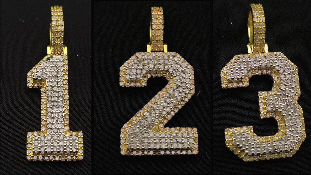 Moissanite Lucky Number Pendant, Custom 925 Silver Hip-hop Necklace - Etsy