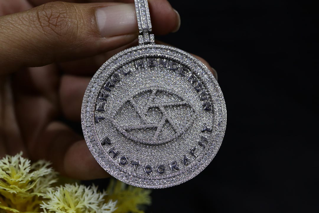 2"moissanite Iced Out Hip Hop Medallion Pendant Gold Plated Over Solid ...