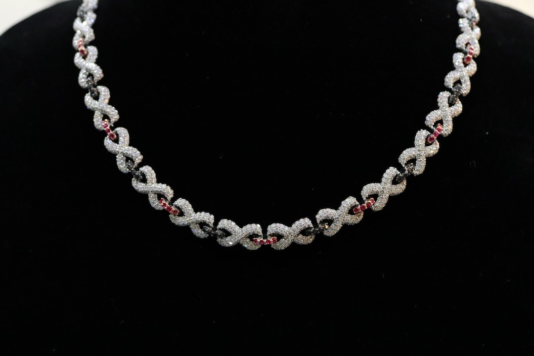 8mm VVS Moissanite Infinity Link Chain Diamond Cuban Necklace Diamond ...