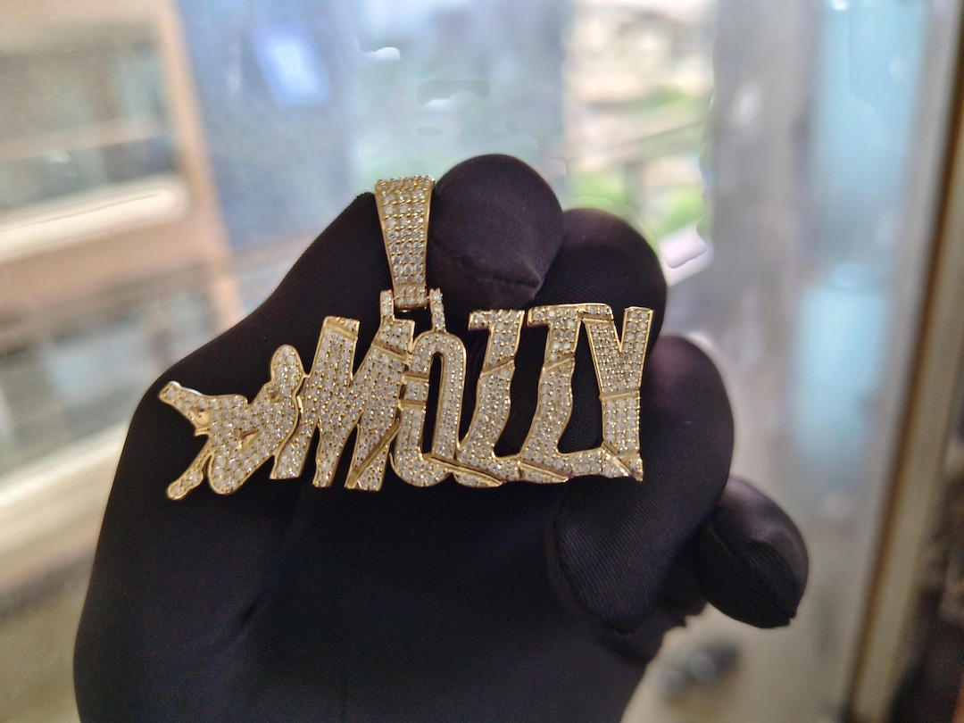 VVS Diamond Pendant Moissanite Iced Out Chain, Custom Hip Hop Jewelry ...