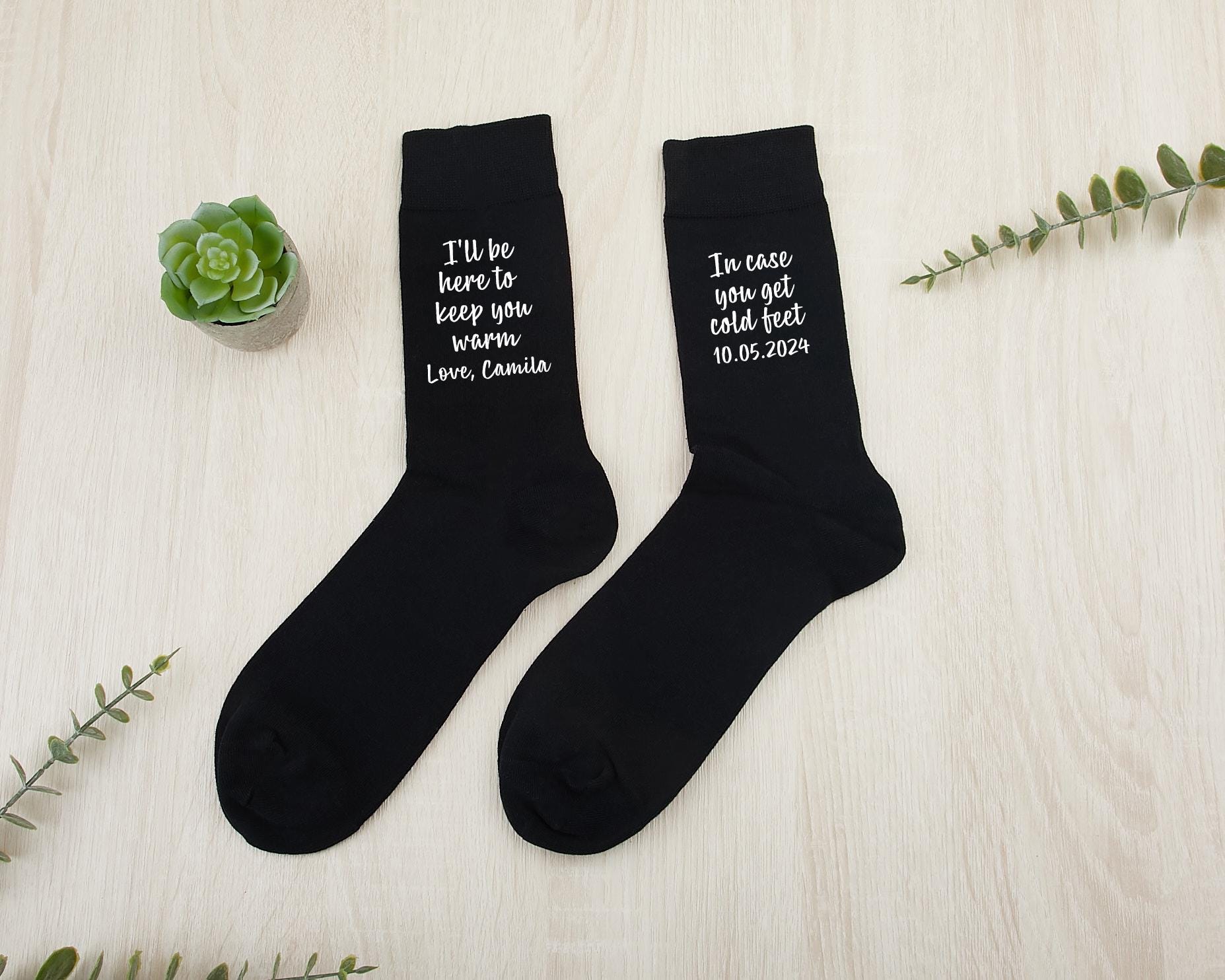 Just in Case You Get Cold Feet Socks, Custom Socks for the Wedding Day ...