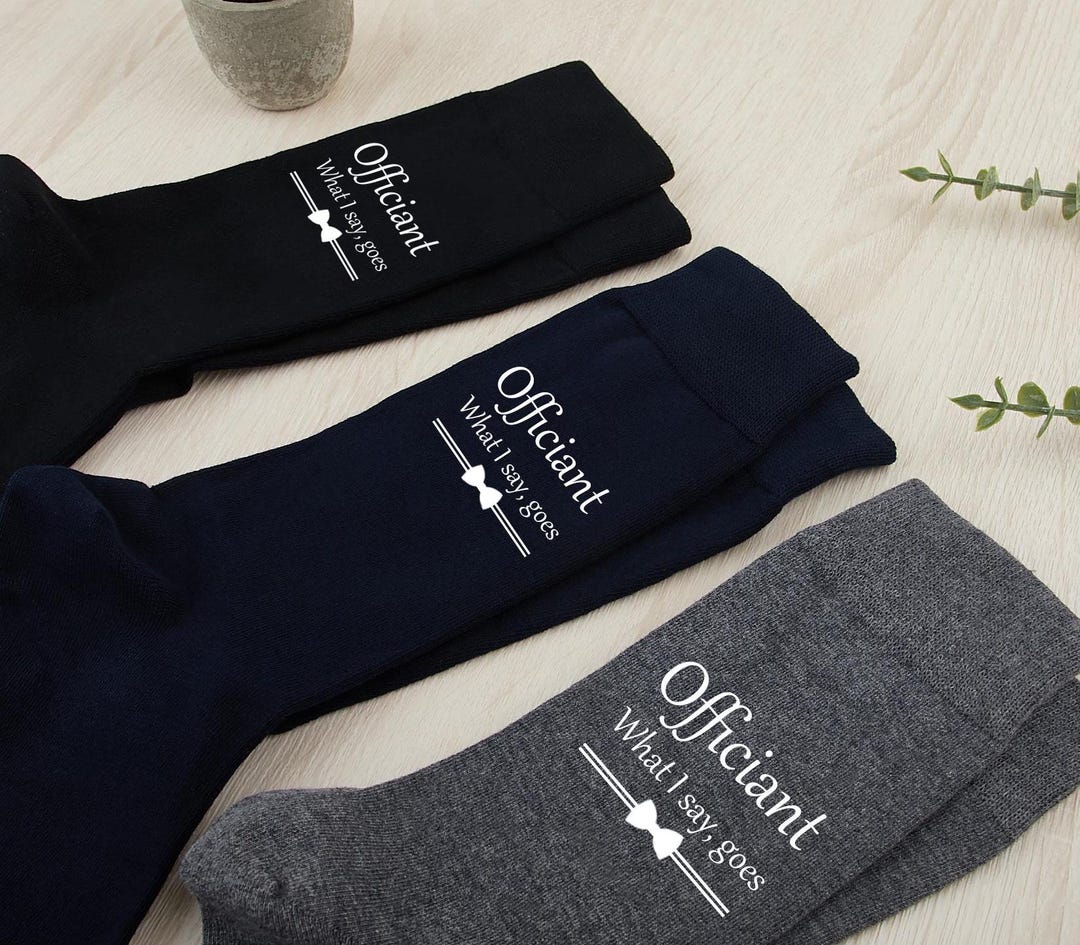 Wedding Officiant Socks, Custom Socks for Wedding Day, Wedding Party ...