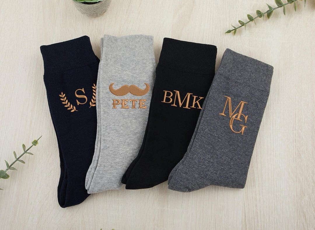 Custom Embroidered Groomsmen Socks, Personalized Wedding Socks ...