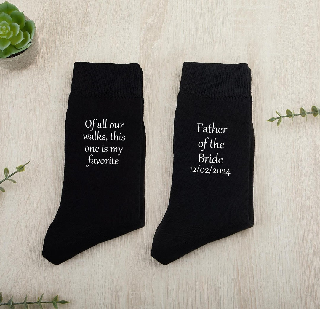 Father of the Bride Socks, Father of the Bride Gift, Personalized Black ...