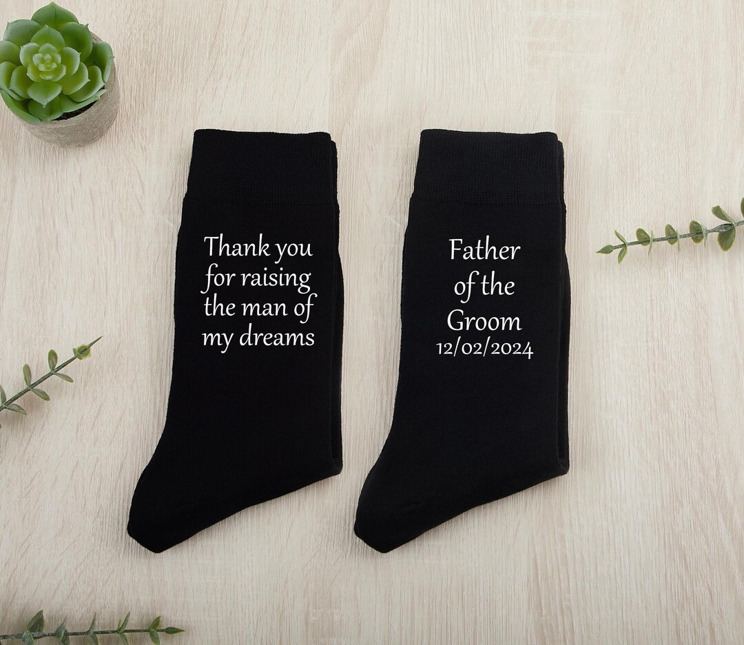 Father of the Groom Gift, Wedding Socks for Dad, Custom Socks for ...