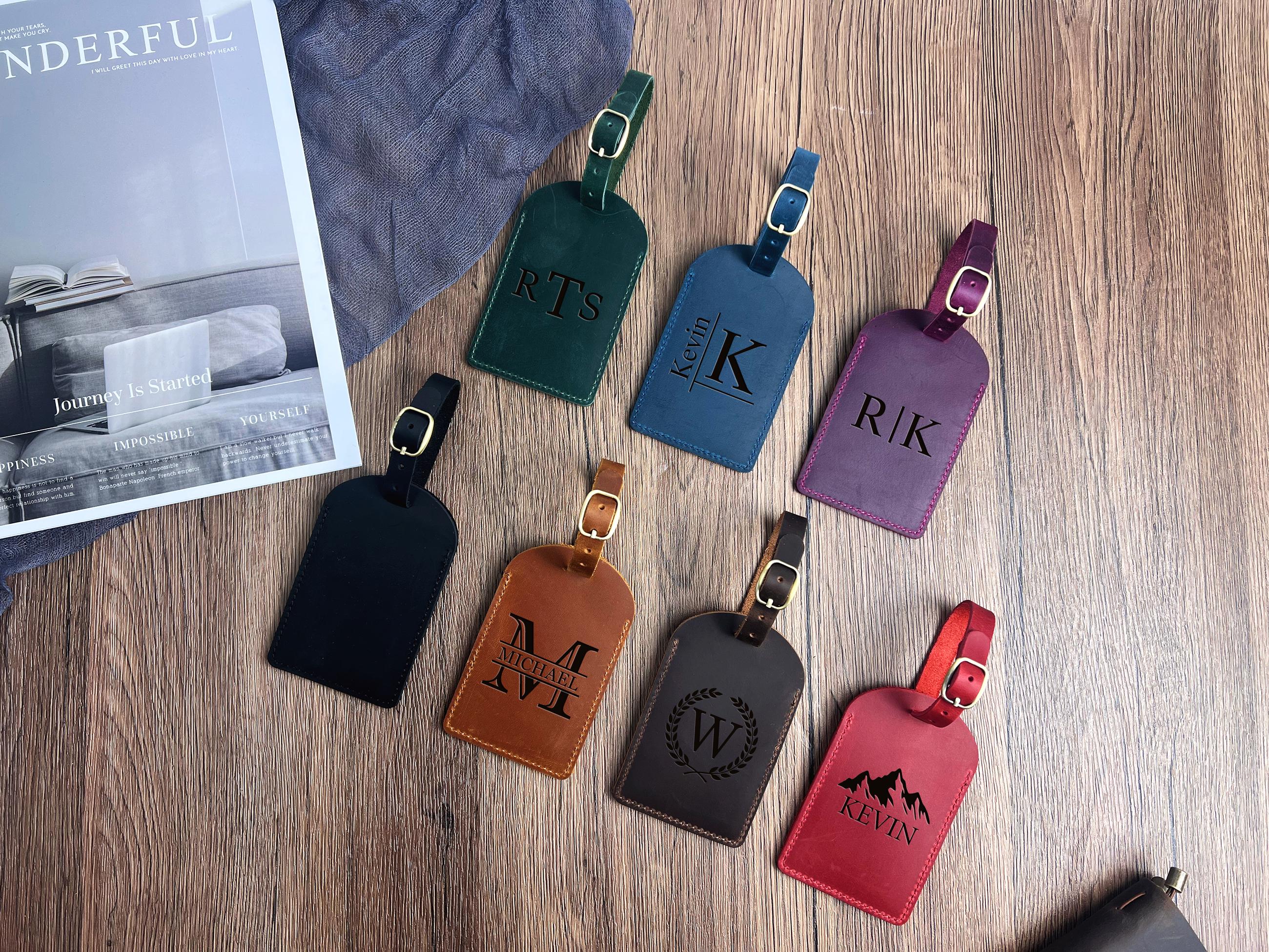 Engraved Leather Luggage Tag, Personalized Luggage Tag, Corporate ...