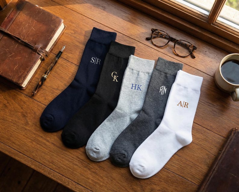 Personalized Embroidered Wedding Socks for Groom & Groomsmen, Custom ...