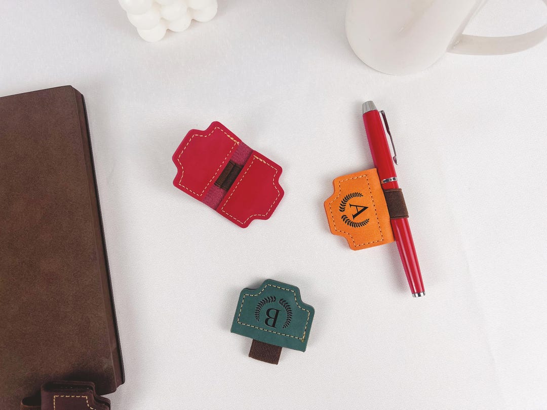 Leather Magnetic Bookmark, Personalized Initials Leather Bookmark ...