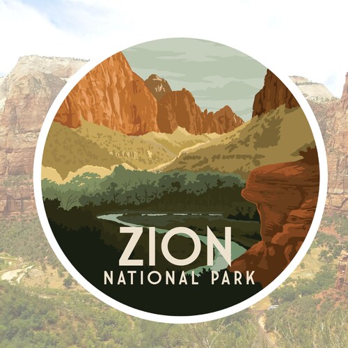 Zion National Park Sticker Zion Watchman Waterproof Vinyl - Etsy