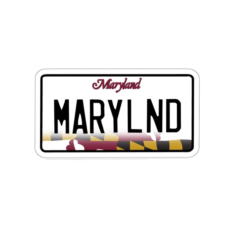 Maryland License Plate Vinyl Decal Maryland Sticker Laptop - Etsy