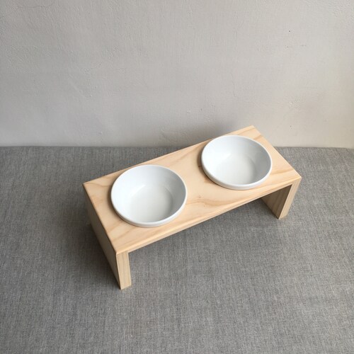 Wooden Elevated Stand for Cats and Small Dogs Healthier - Etsy