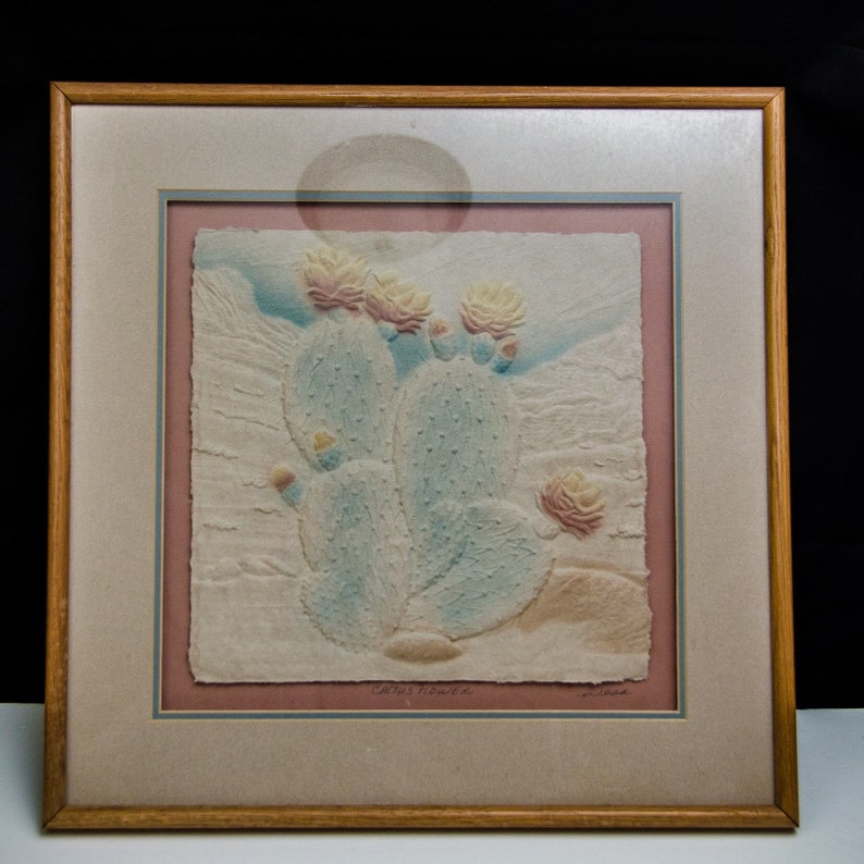 Vintage Figi Graphics Large 21x21 Wess Pressed Art Print “cactus Flower ...