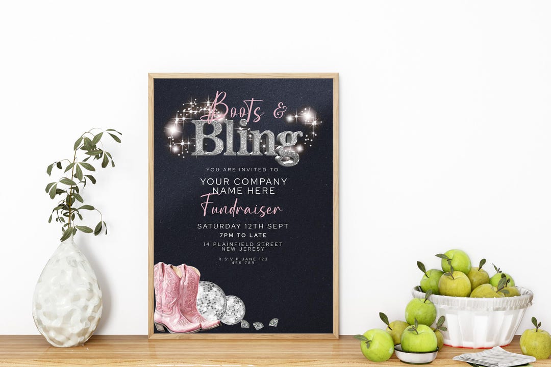 Flyer EDITABLE Boots and Bling Fundraiser Event Flyer, Church Company ...
