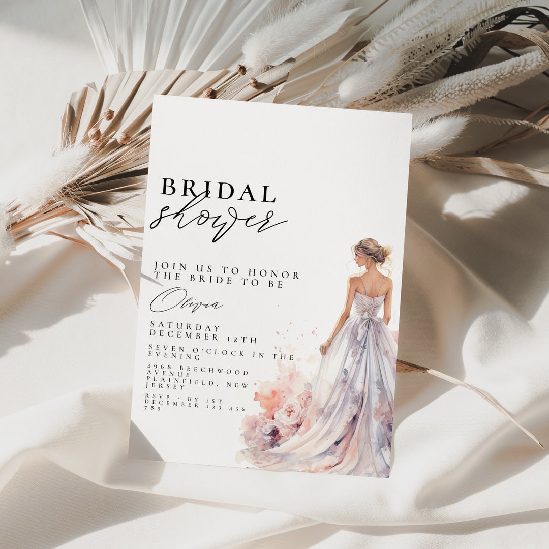 Bridal Shower Dress Invitation | Printable Diy Instant Download ...