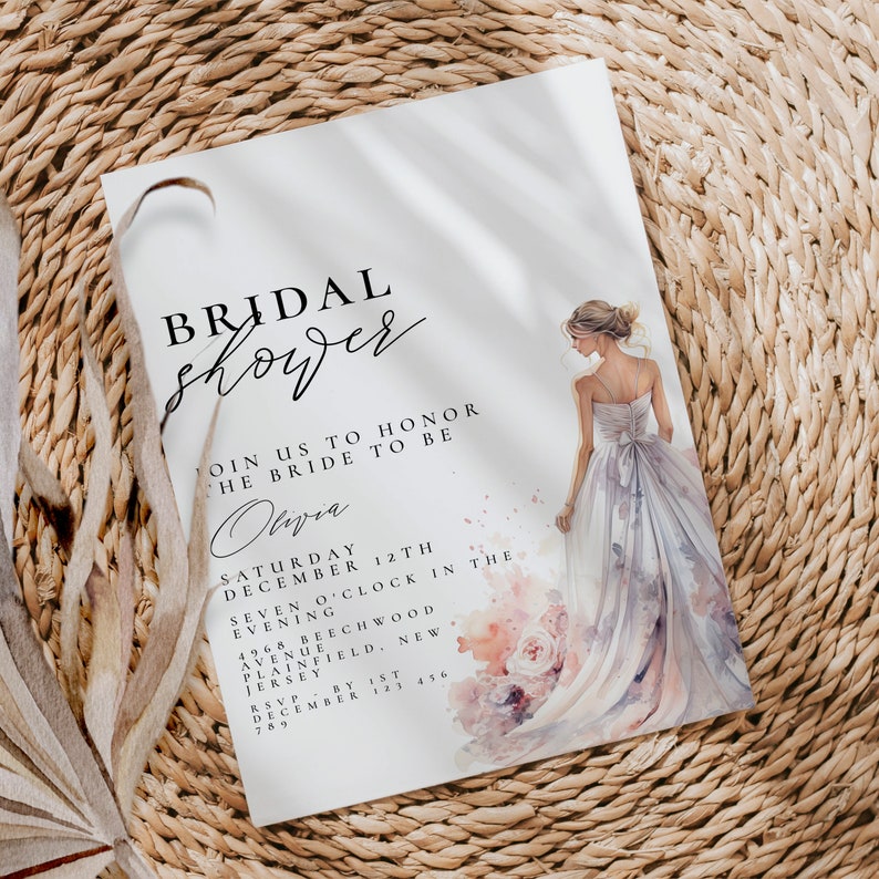 Bridal Shower Dress Invitation Printable Diy Instant Download ...