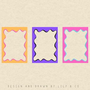 Whimsical Doodle Frame Clipart, Hand Drawn Wavy Frames for Invites PNG ...