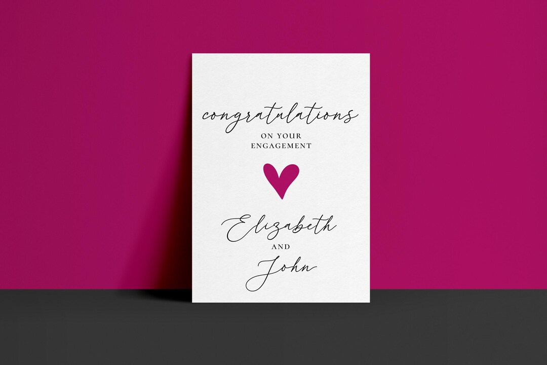 Editable Engagement Congratulations Card, Printable Digital Download ...