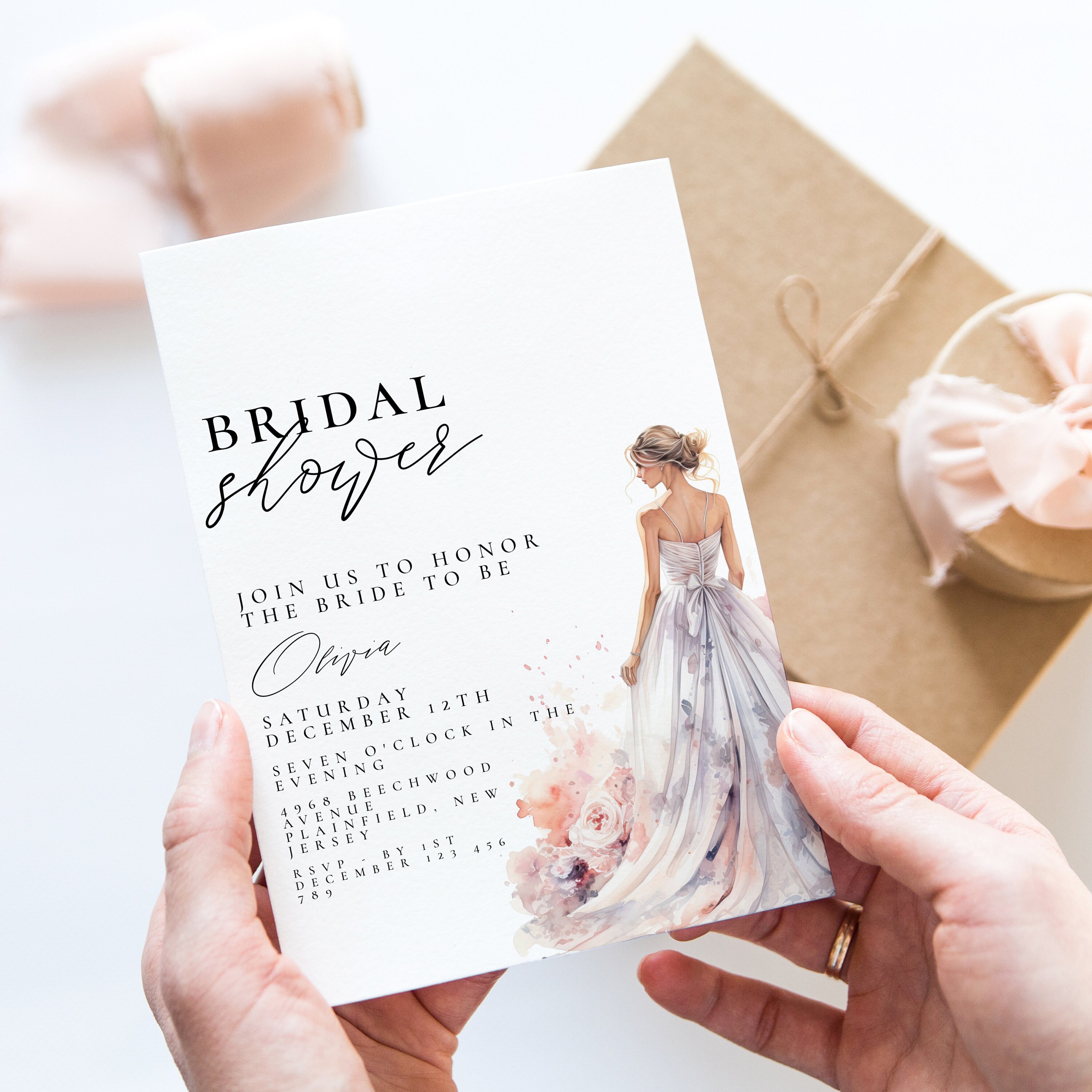 Bridal Shower Dress Invitation Printable Diy Instant Download ...