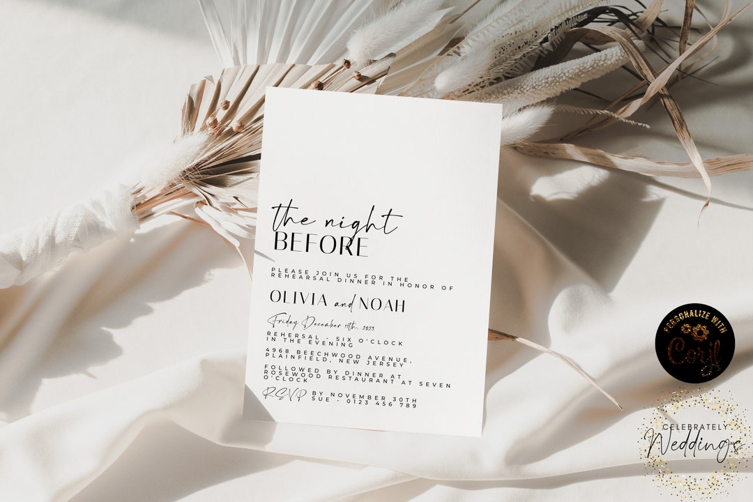 Digital Pre Wedding Invitation Simple Modern Printable Wedding ...