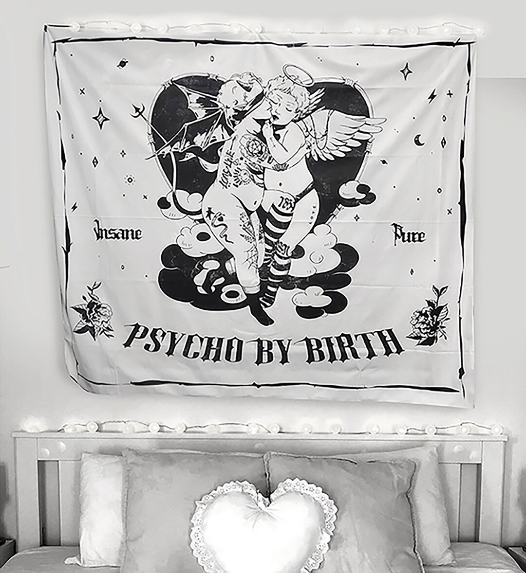 Gothic Angel Tapestry-angel Tale Wall Tapestry-bedside Hanging Cloth ...