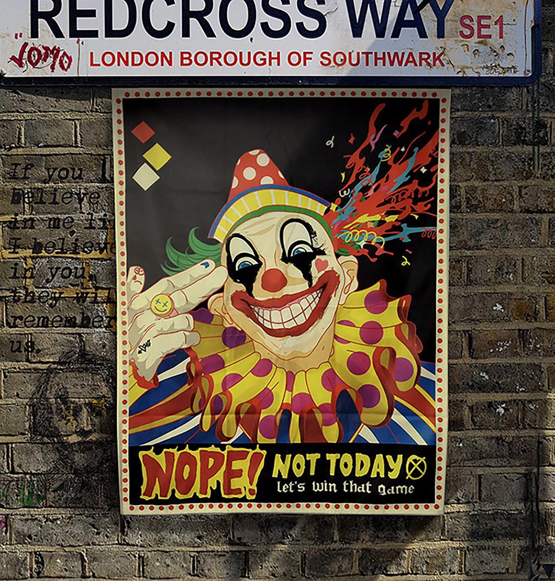 Clown Wall Tapestry-gothic Evil Wall Hanging-evil Tapestry-clown Wall ...