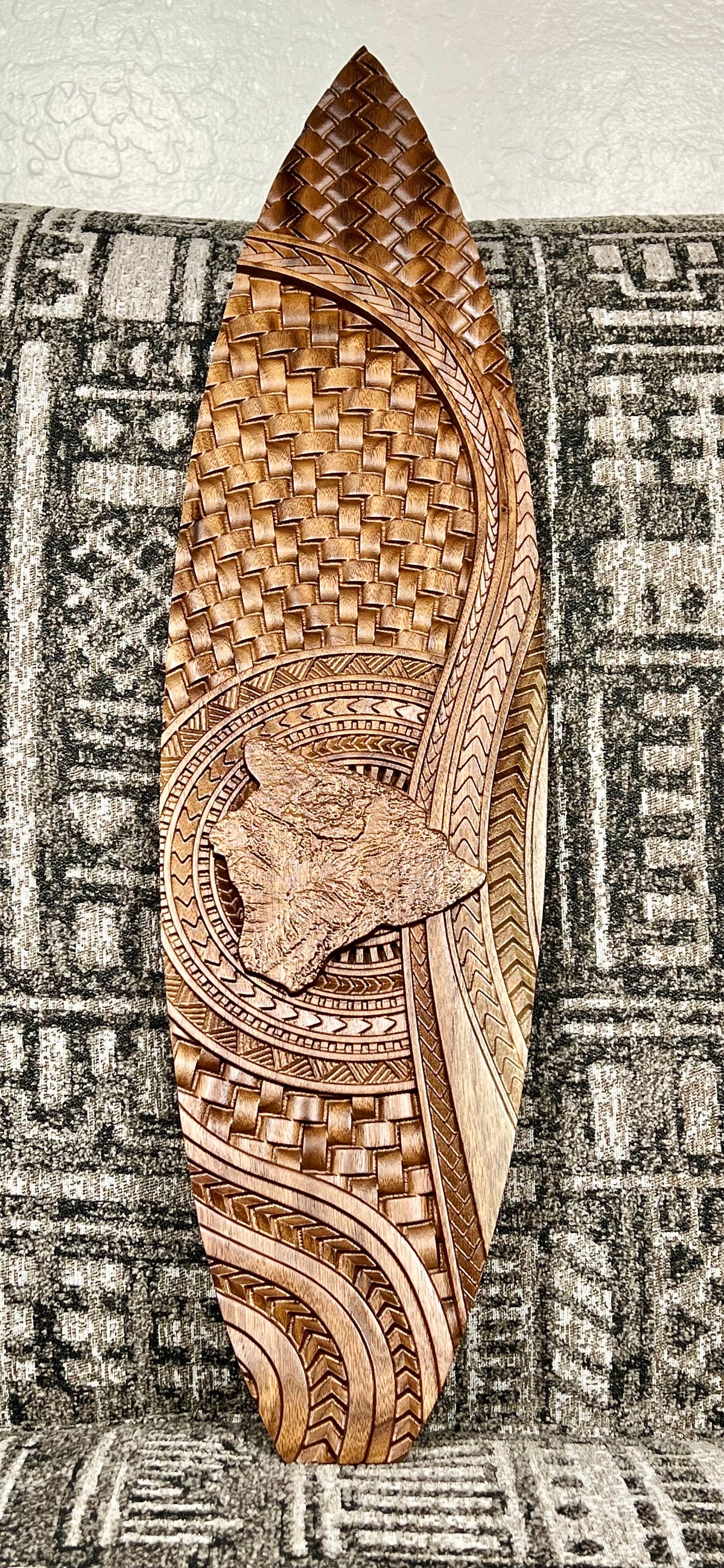 3 Foot Long Wood Surfboard Carving pahoa Blast Hawaiian Island Wall Art ...
