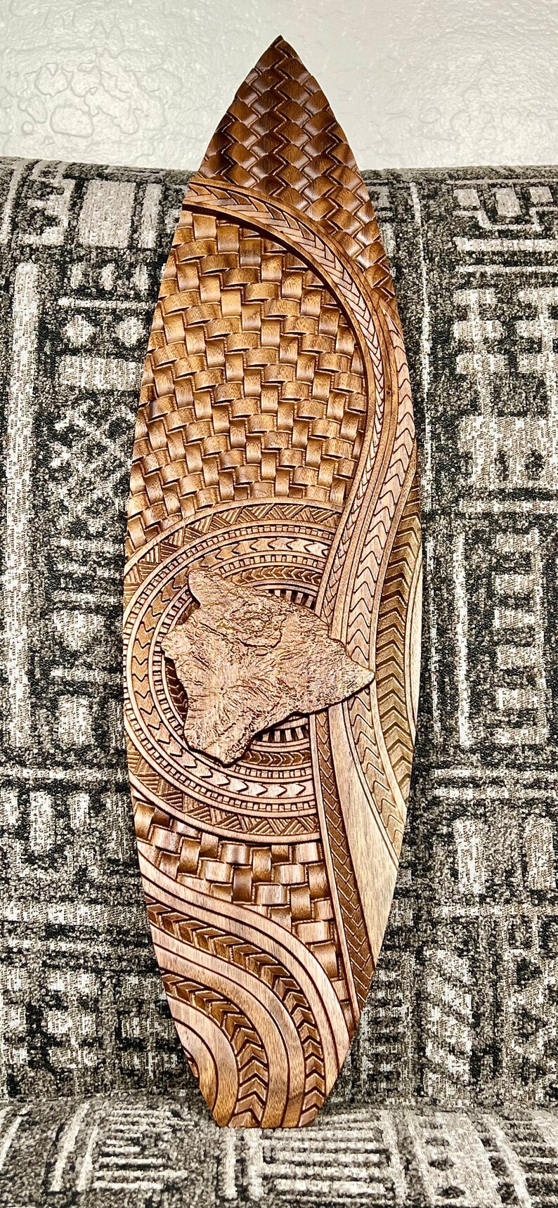 3 Foot Long Wood Surfboard Carving pahoa Blast Hawaiian Island Wall Art ...