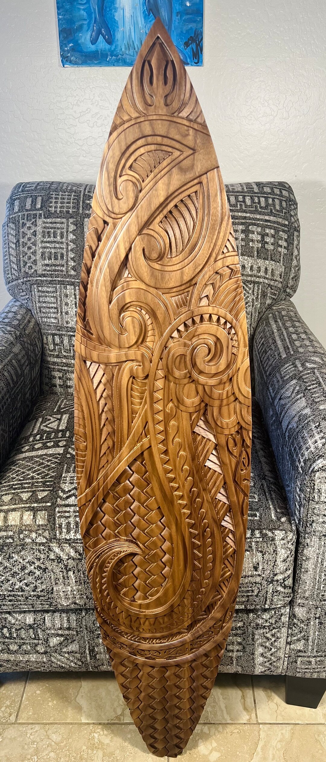 Surfboard Wood Wall Decor “diamond Head Breaker" Large Hawaiian Wood ...