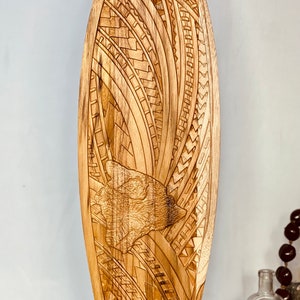 Wood Surfboard Carving hawaii Tide Coastal Wall Decor Art , Hawaiian ...