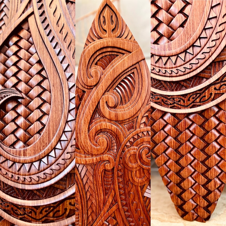 Surfboard Wood Wall Decor diamond Head Breaker Large Hawaiian Wood ...