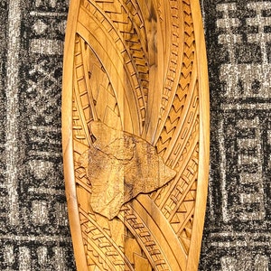 Wood Surfboard Carving hawaii Tide Coastal Wall Decor Art , Hawaiian ...