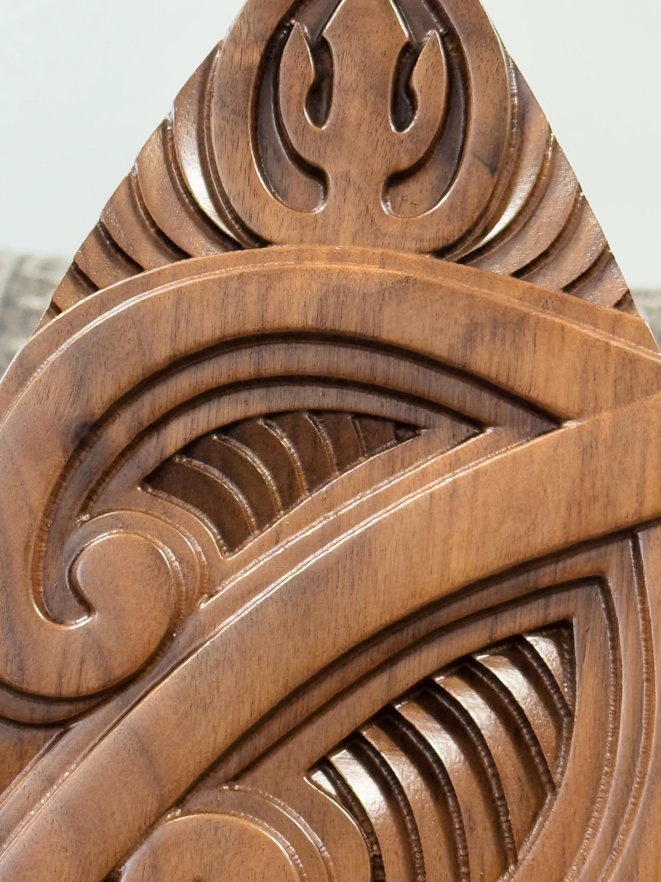 3ft Maori Carved Wooden Surfboard - Polynesian Tribal Wall Art Coastal ...
