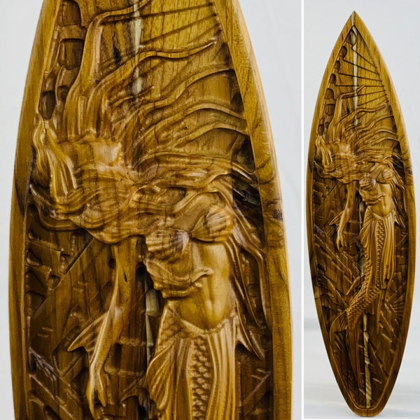 Carved Wood Mermaid - Etsy