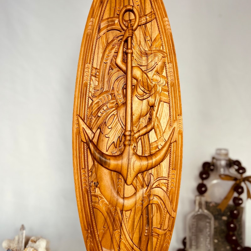 Carved Wood Mermaid - Etsy