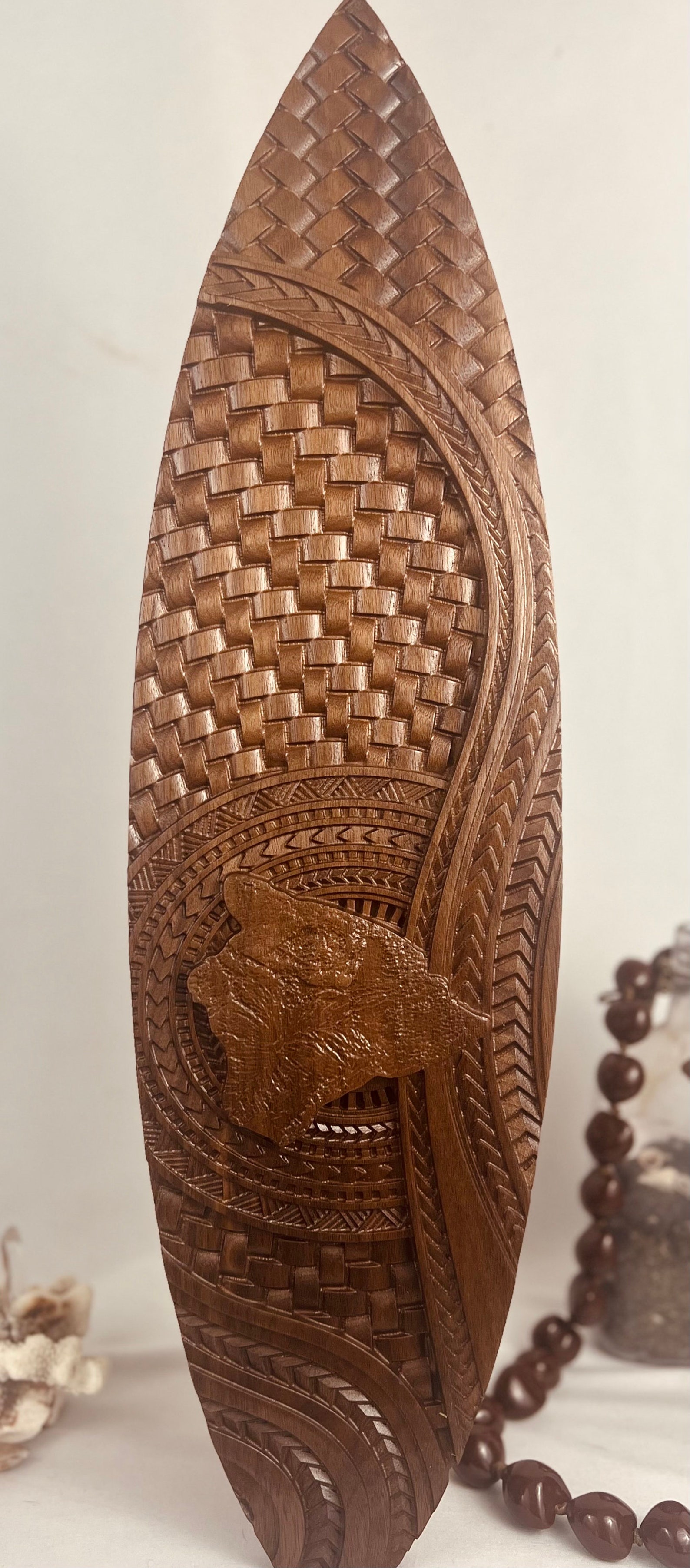 3 Foot Long Wood Surfboard Carving pahoa Blast Hawaiian Island Wall Art ...