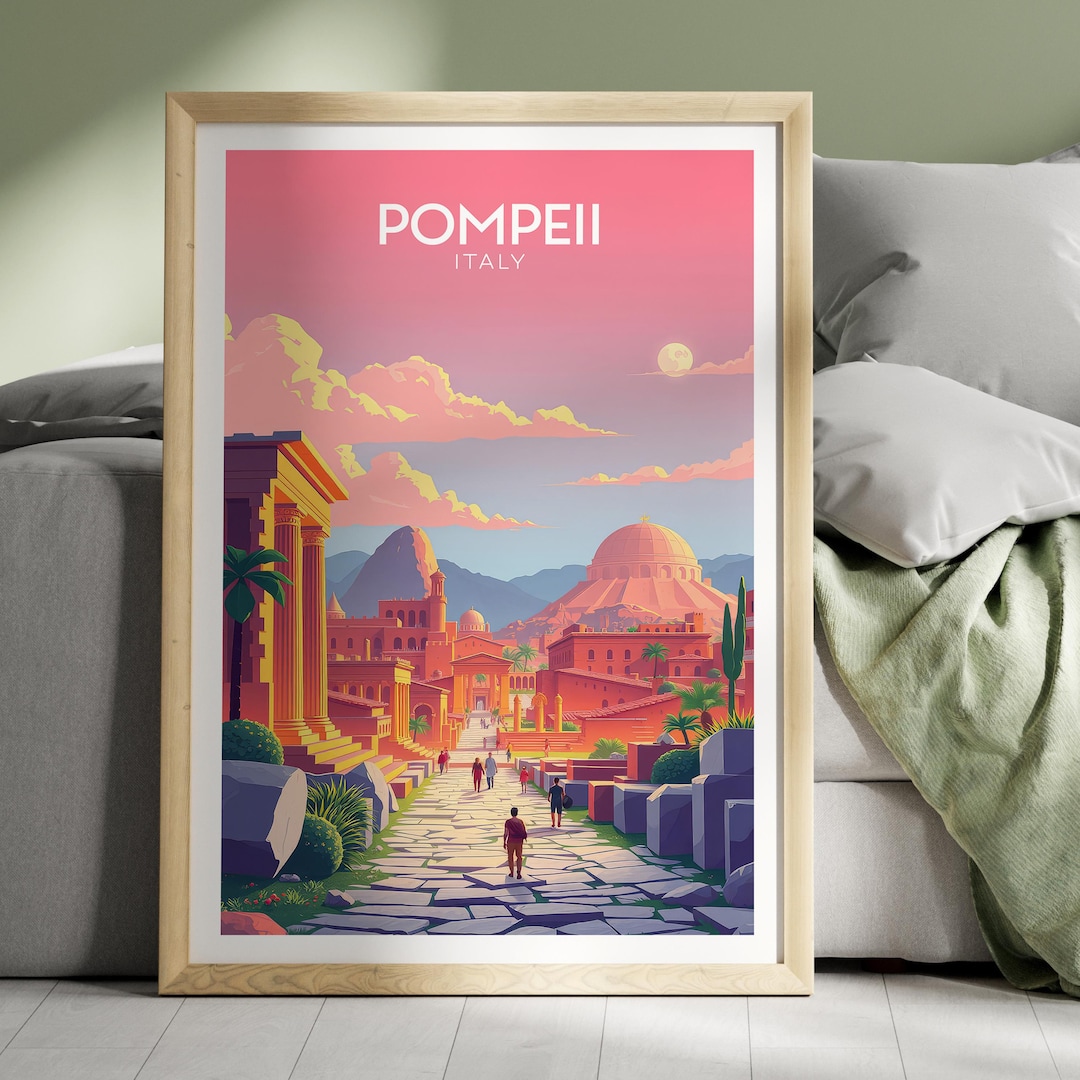 Pompeii Travel Print Wall Art Print Italy Travel Poster Naples Pompeii ...